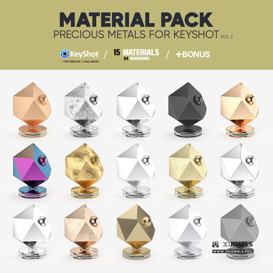 ArtStation - Precious Metal Material Pack for KeyShot Rendering | Resources