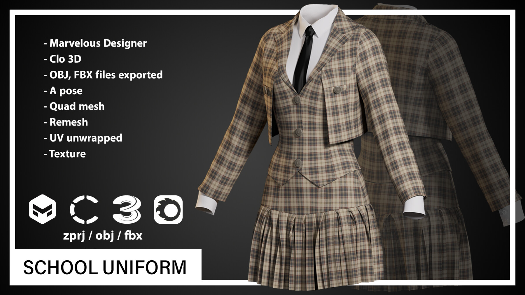 ArtStation - School Uniform | Game Assets