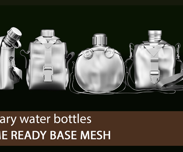 ArtStation - Military water bottles | Game Assets