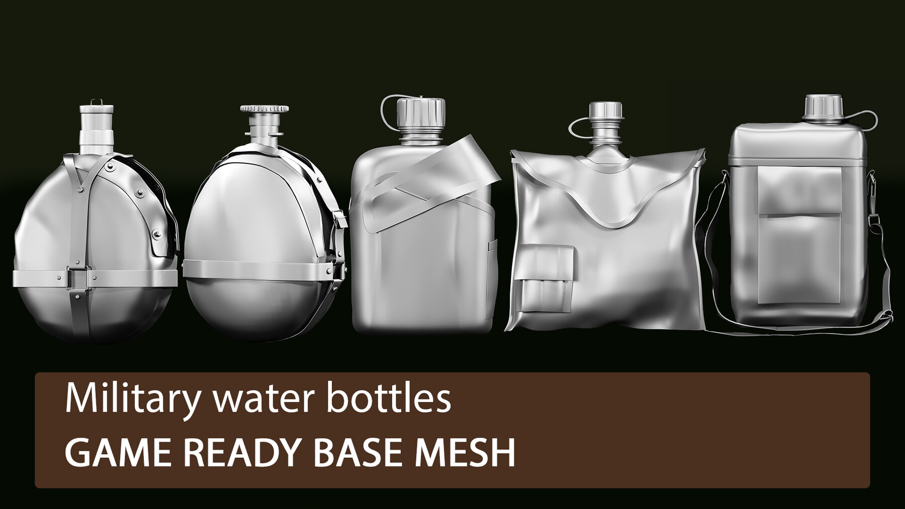 ArtStation - Military water bottles | Game Assets