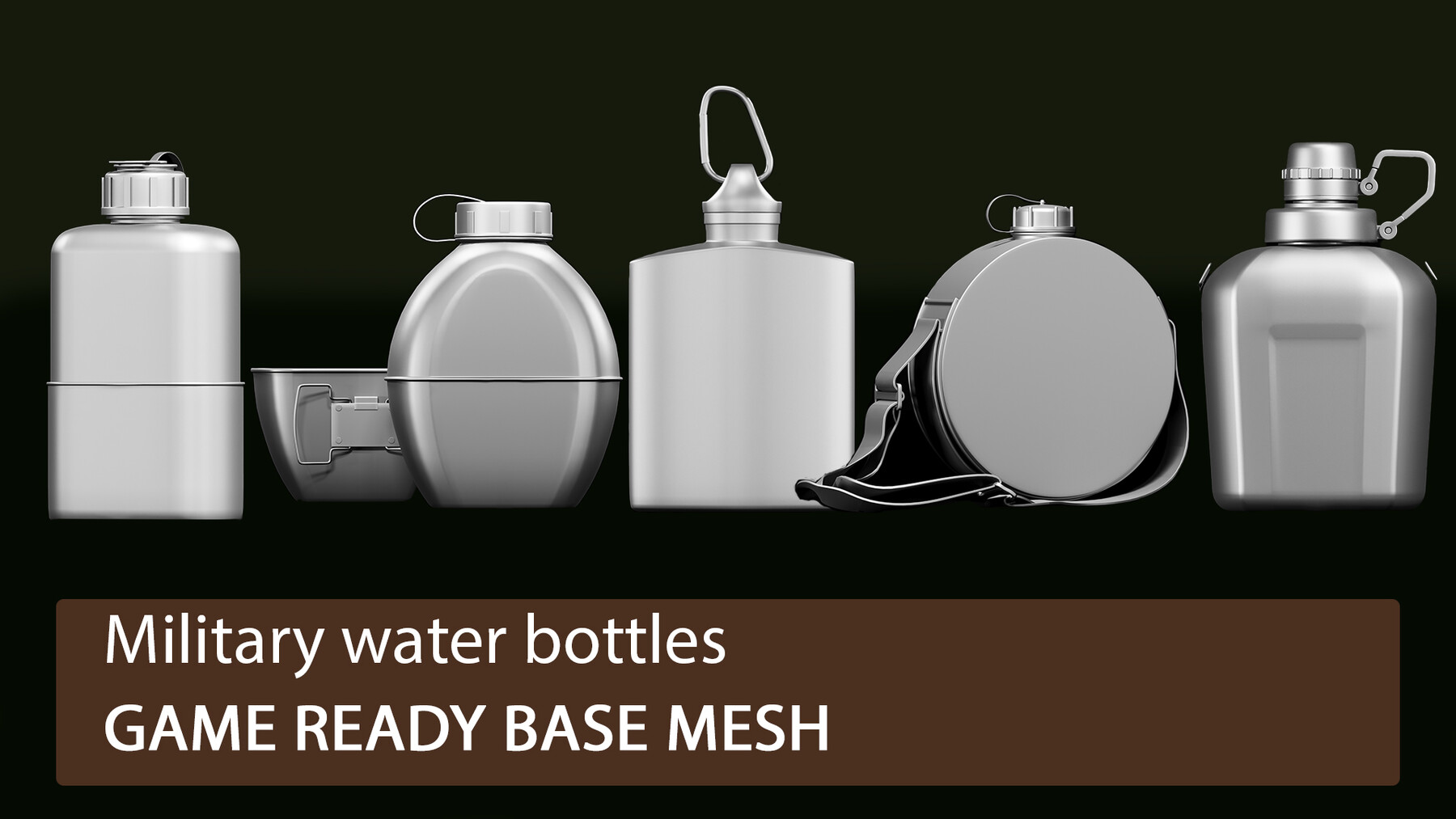 ArtStation - Military water bottles | Game Assets