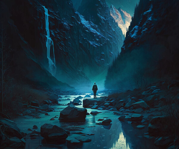 ArtStation - Midnight Stroll: A Serene Monochrome 8 | Artworks