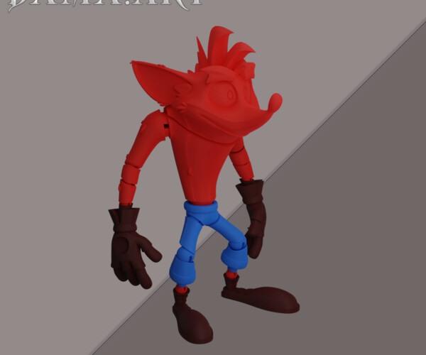 ArtStation - CRASH BANDICOOT ARTICULATED FIGURE BJD SYSTEM STL FILE ...