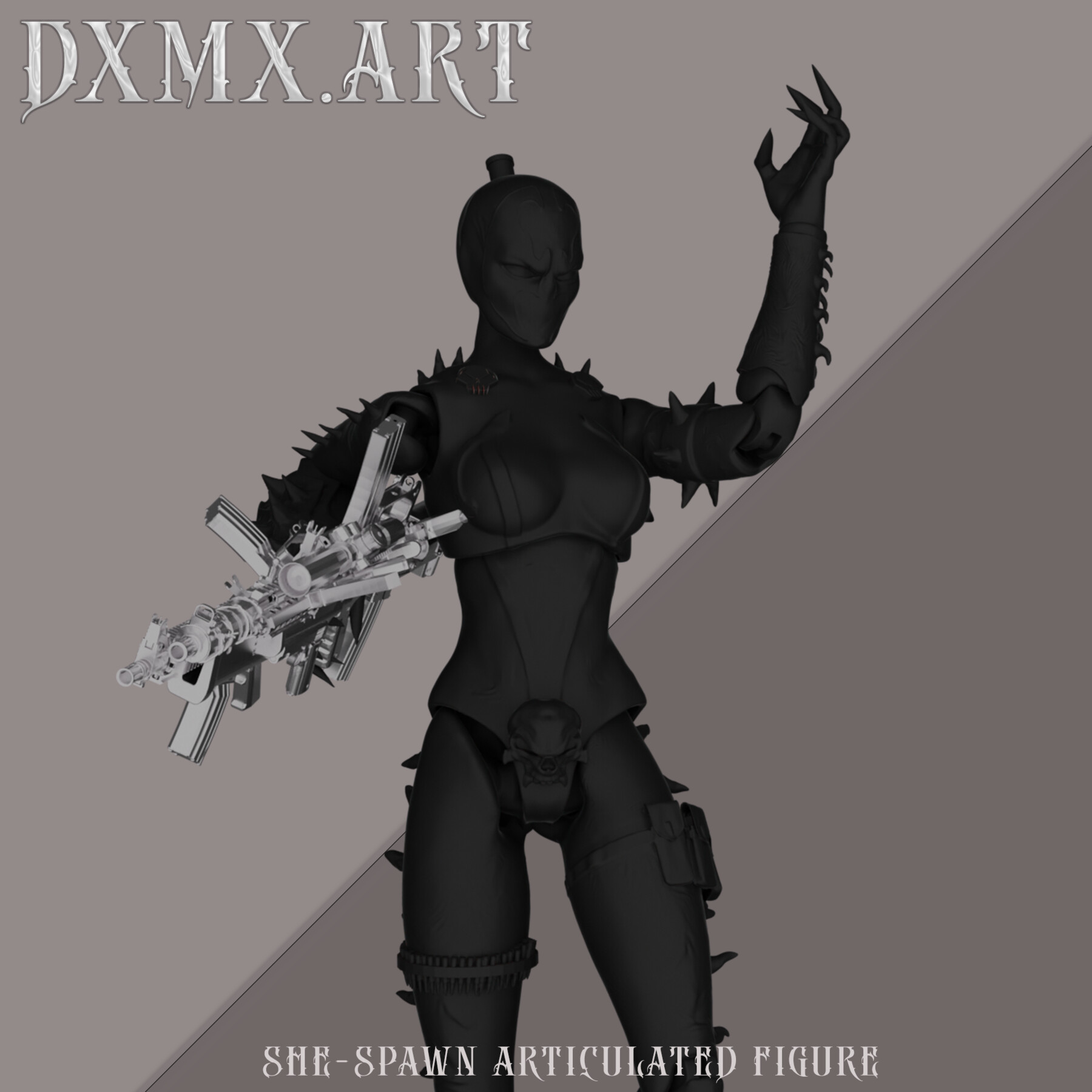 ArtStation - SHE-SPAWN 3D PRINT ARTICULATED FIGURE STL FILE | Game Assets