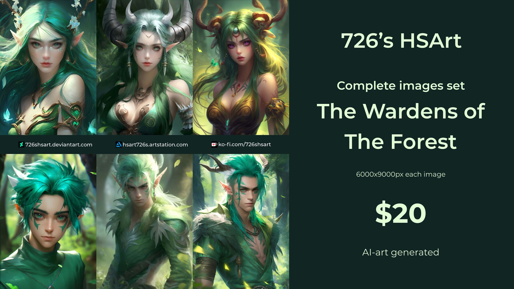 ArtStation - (24) The Wardens of The Forest - Complete set (Images + Prompts) | Artworks