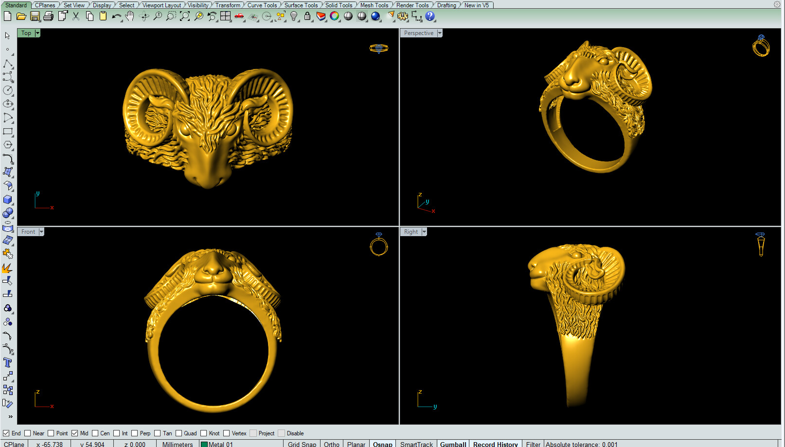 ArtStation - sheep head ring | sheep ring | animal ring | art ring ...