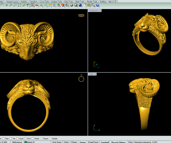 ArtStation - sheep head ring | sheep ring | animal ring | art ring ...