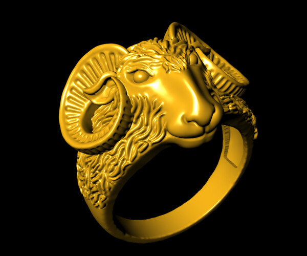 ArtStation - sheep head ring | sheep ring | animal ring | art ring ...