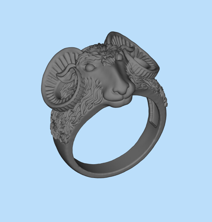 ArtStation - sheep head ring | sheep ring | animal ring | art ring ...