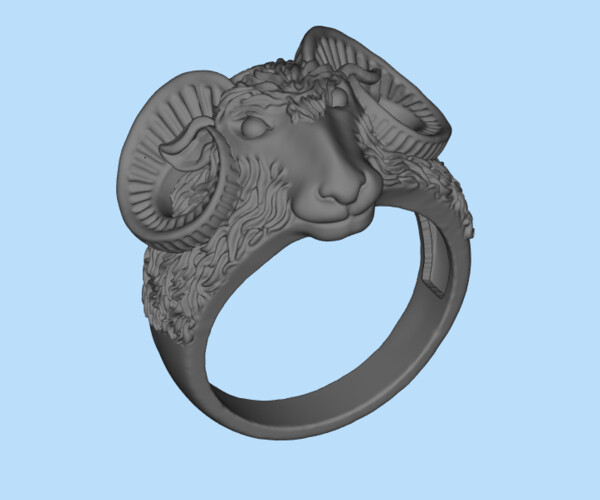 ArtStation - sheep head ring | sheep ring | animal ring | art ring ...