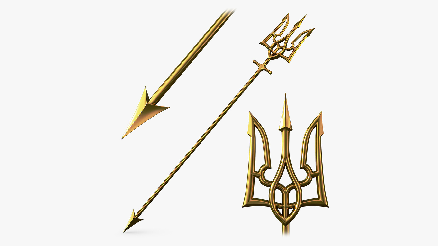 ArtStation - Poseidon Trident of Ukrainian Emblem M 2 | Resources
