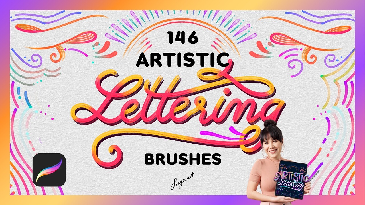 ArtStation - Procreate Brushes Lettering | 146 Artistic Lettering ...