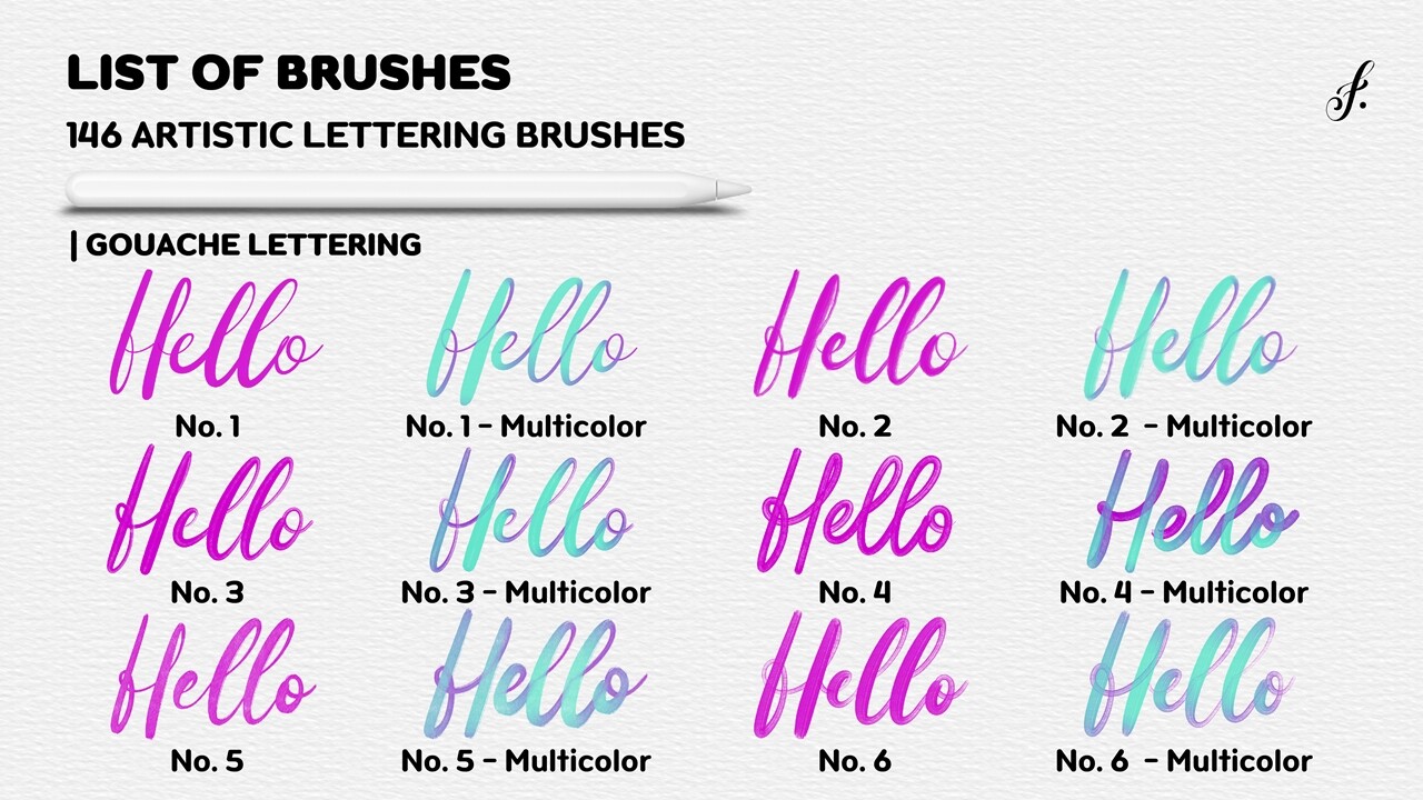 ArtStation - Procreate Brushes Lettering | 146 Artistic Lettering ...