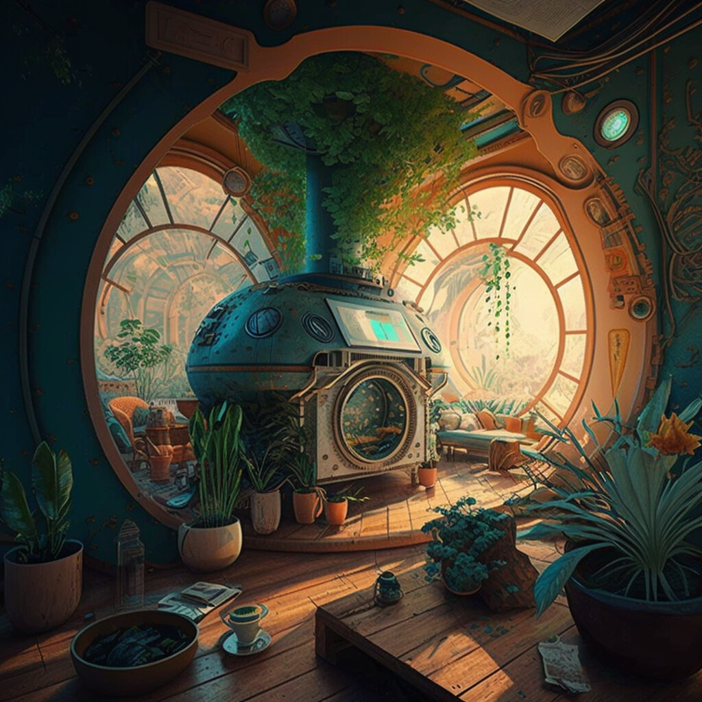 ArtStation - Solarpunk bathroom interriors | Artworks
