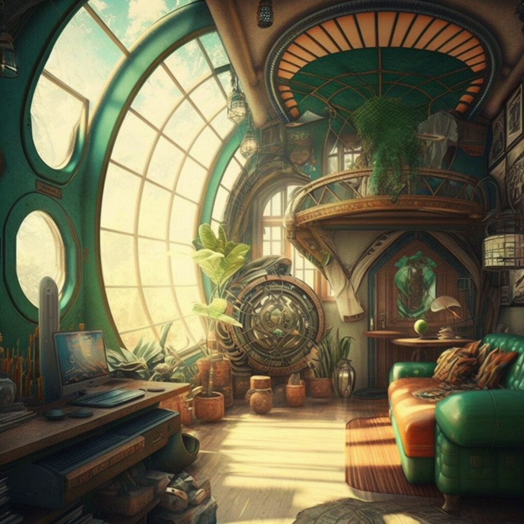 ArtStation - Solarpunk bathroom interriors | Artworks
