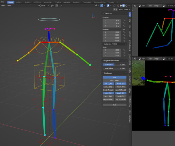 ArtStation - Rigify model for StableDiffusion ControlNet posable rig | Resources