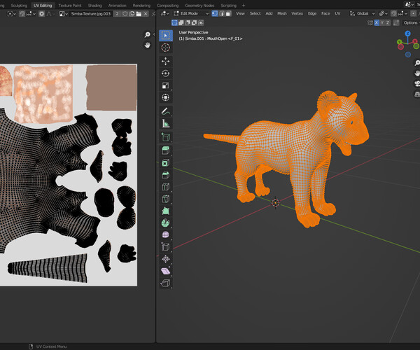 ArtStation - Fur Tiger Cub Rigged and Animated in Blender | Game Assets