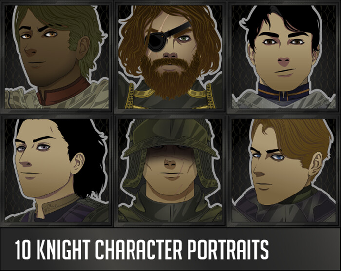 ArtStation - 10 Knight Character Portraits | Game Assets