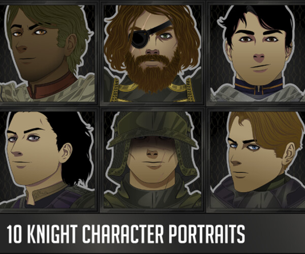 ArtStation - 10 Knight Character Portraits | Game Assets