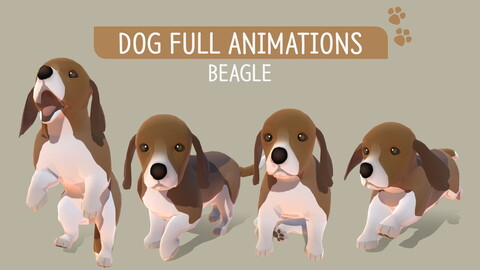 ArtStation - DOG Full Animations - Beagle | Game Assets