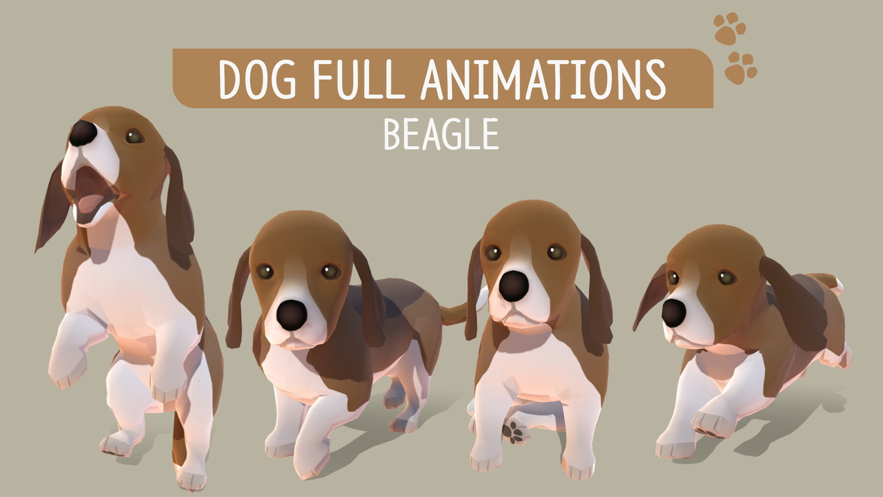 ArtStation - DOG Full Animations - Beagle | Game Assets