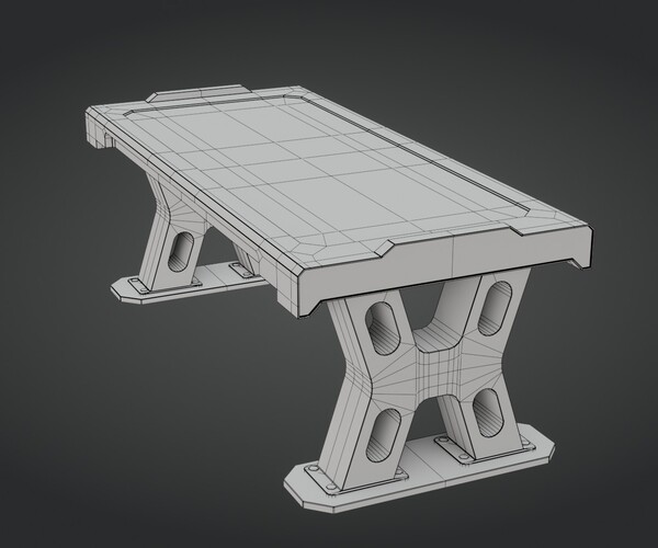 ArtStation - Sci-fi Work Bench - Low poly - PBR - Game ready | Game Assets