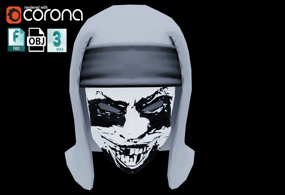 ArtStation - HALLOWEEN NUN SCARY MASK Low-poly | Resources