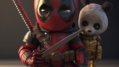 ArtStation - Deadpool with panda | Artworks