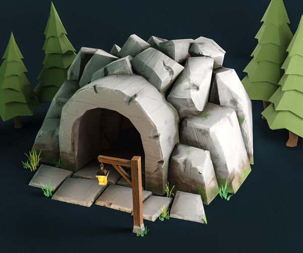 ArtStation - Stylized Cave - game ready model | Game Assets