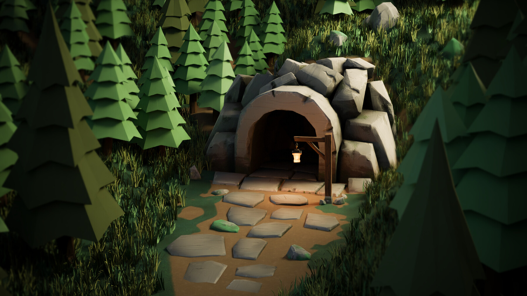 ArtStation - Stylized Cave - game ready model | Game Assets