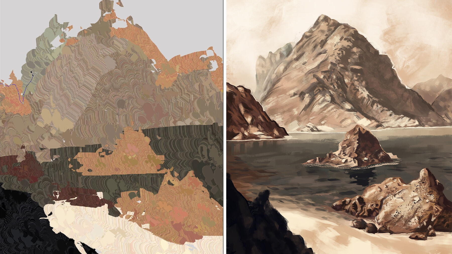 ArtStation - Mount Sinai - Messy art-style digital vintage landscape ...