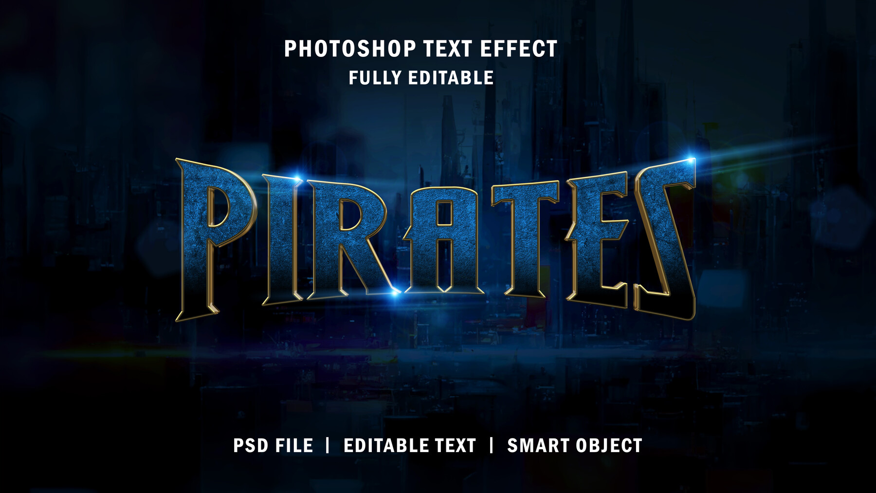 ArtStation - 3D Pirates. PSD fully editable text effect. Layer style ...