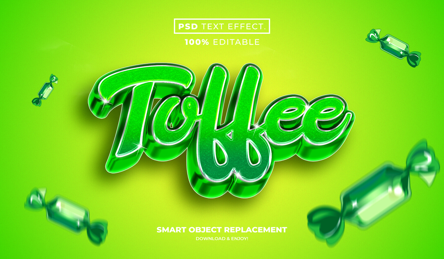 ArtStation - 3D Toffee. PSD fully editable text effect. Layer style PSD ...