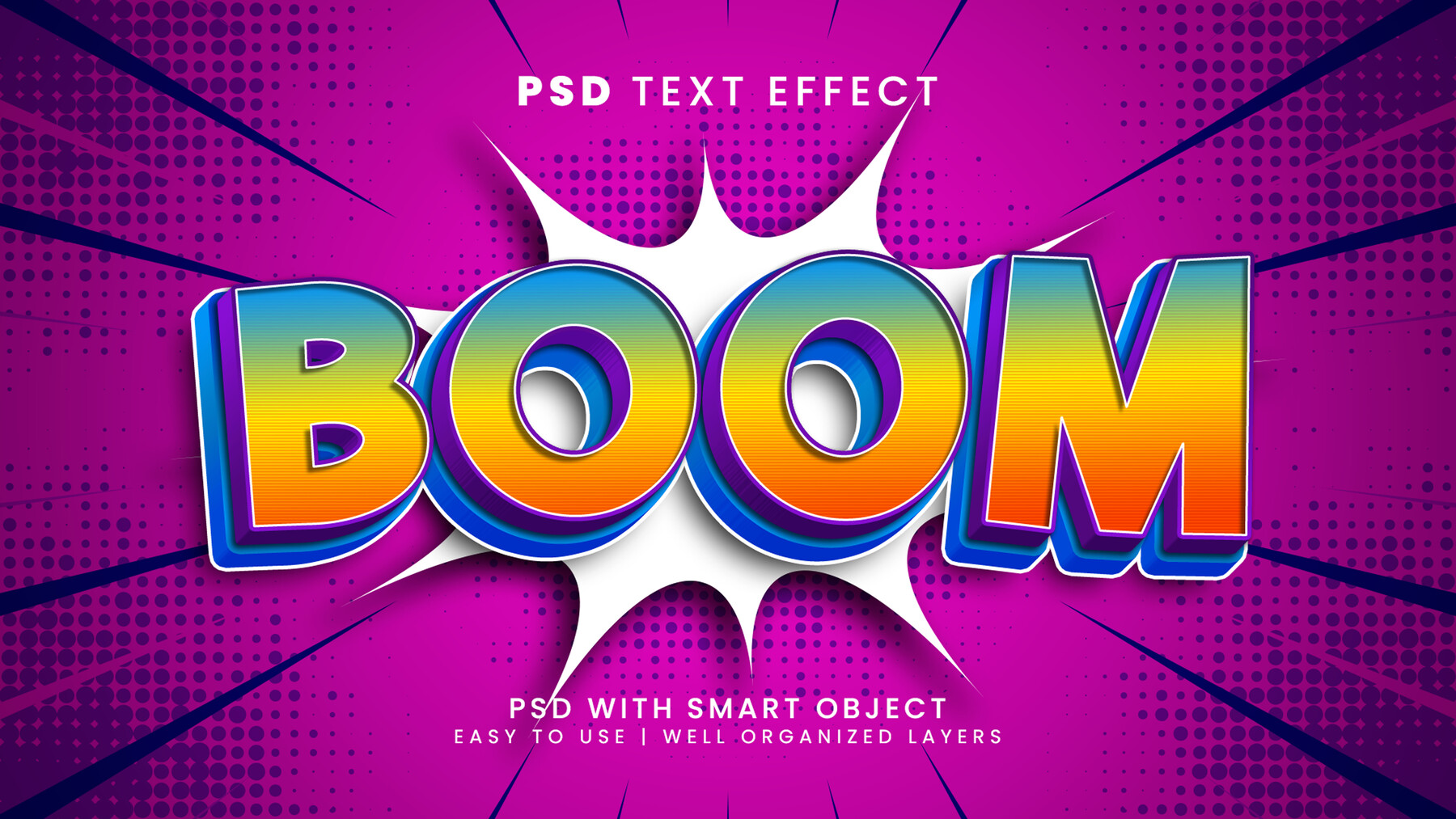 ArtStation - 3D Boom. PSD fully editable text effect. Layer style PSD ...