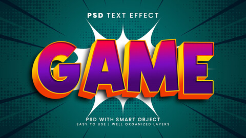 ArtStation - 3D Game. PSD fully editable text effect. Layer style PSD ...