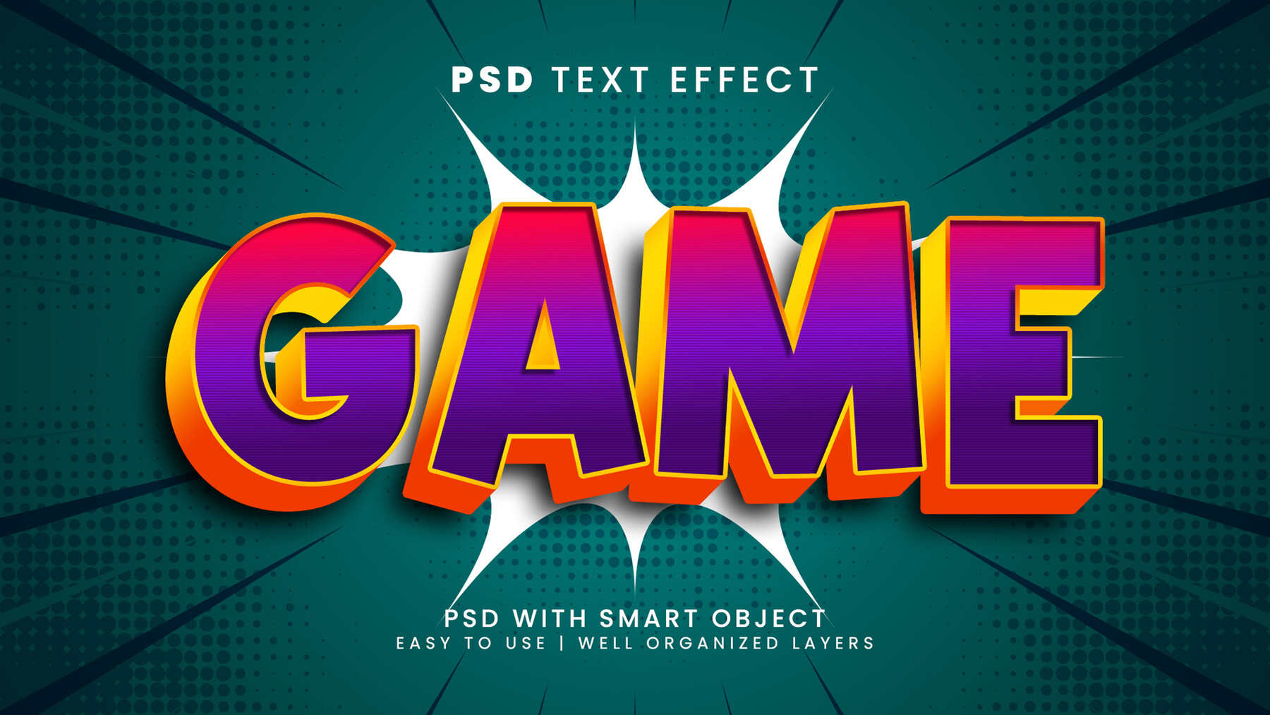 ArtStation - 3D Game. PSD fully editable text effect. Layer style PSD ...