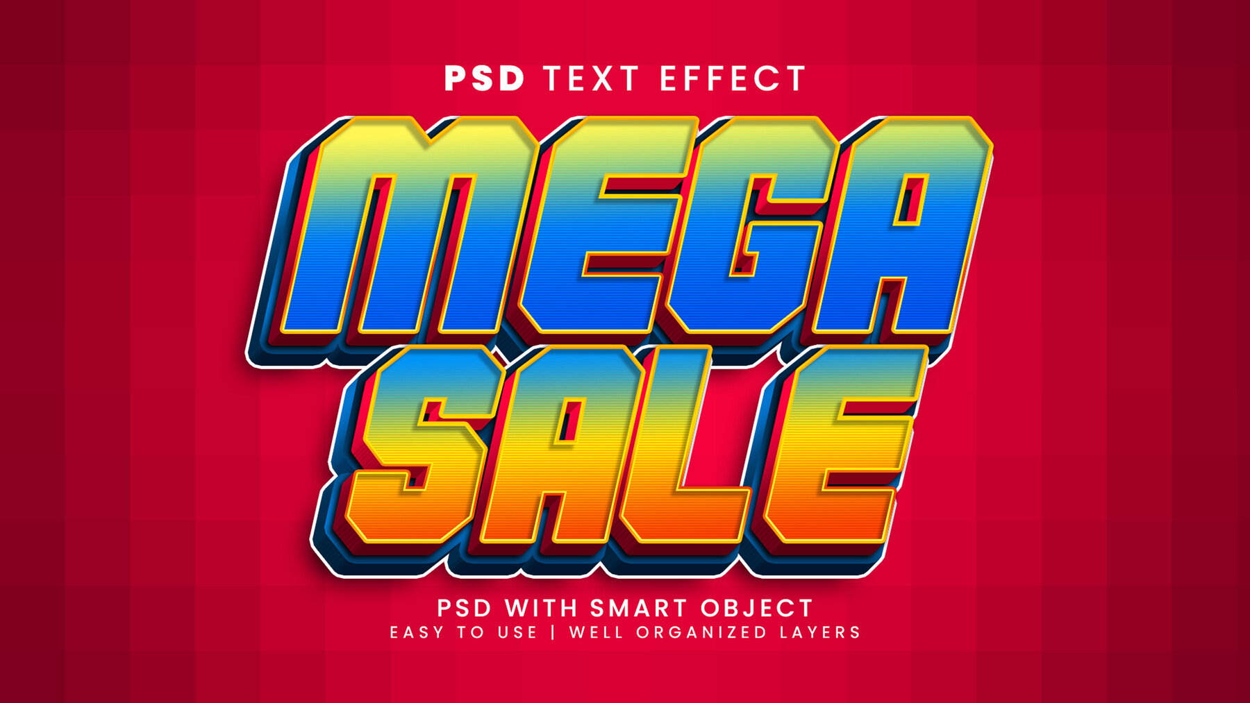 ArtStation - 3D Mega sale. PSD fully editable text effect. Layer style ...