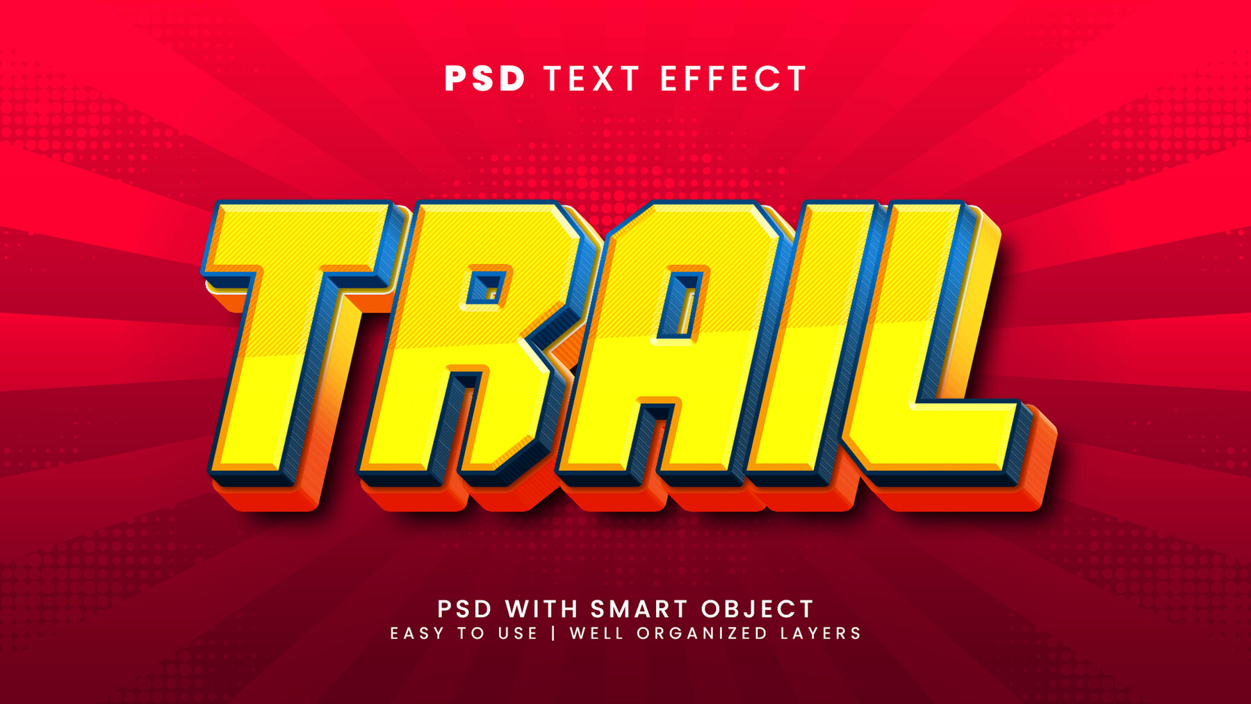 ArtStation - 3D Trail. PSD fully editable text effect. Layer style PSD ...