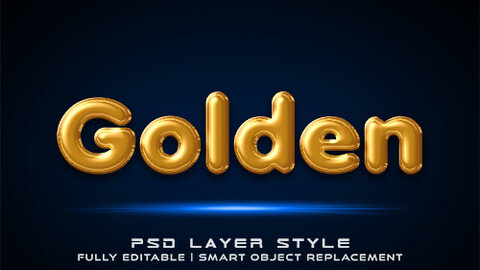 ArtStation - 3D Golden PSD fully editable text effect. Layer style PSD ...