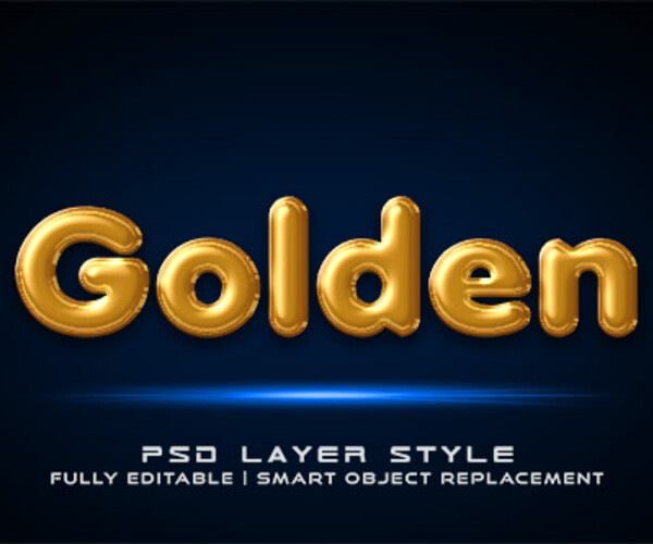 ArtStation - 3D Golden PSD fully editable text effect. Layer style PSD ...