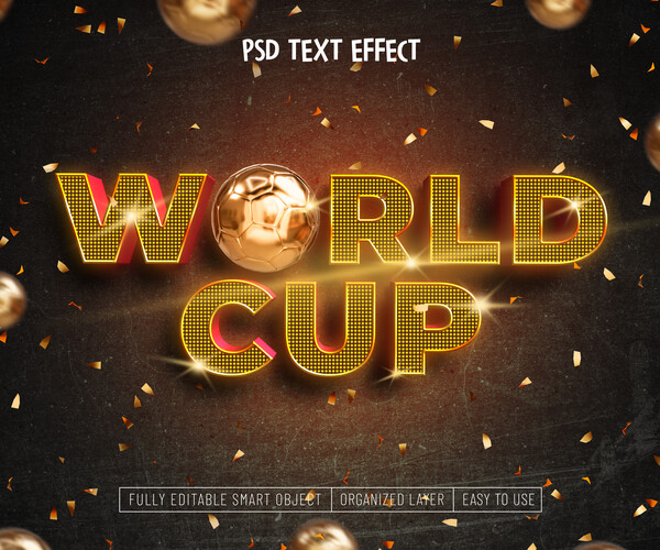 ArtStation - 3D World Cup PSD fully editable text effect. Layer style ...
