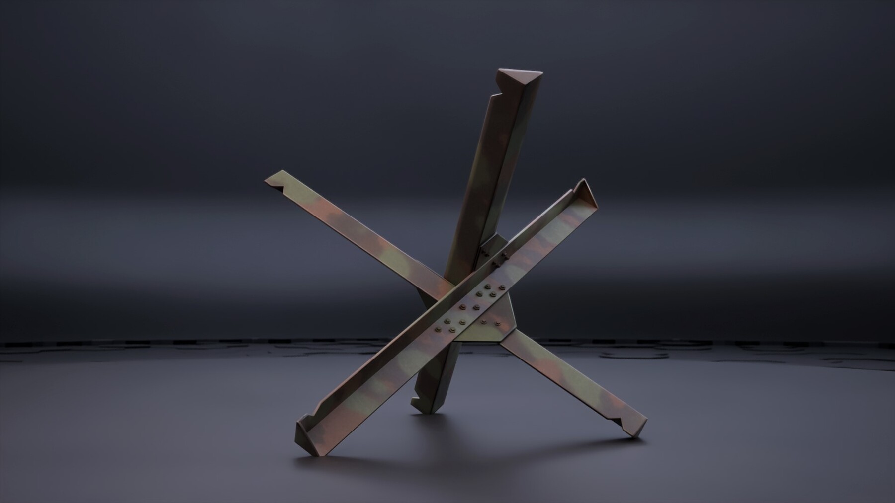 ArtStation - Military Czech hedgehog - anti-tank barrier | Game Assets