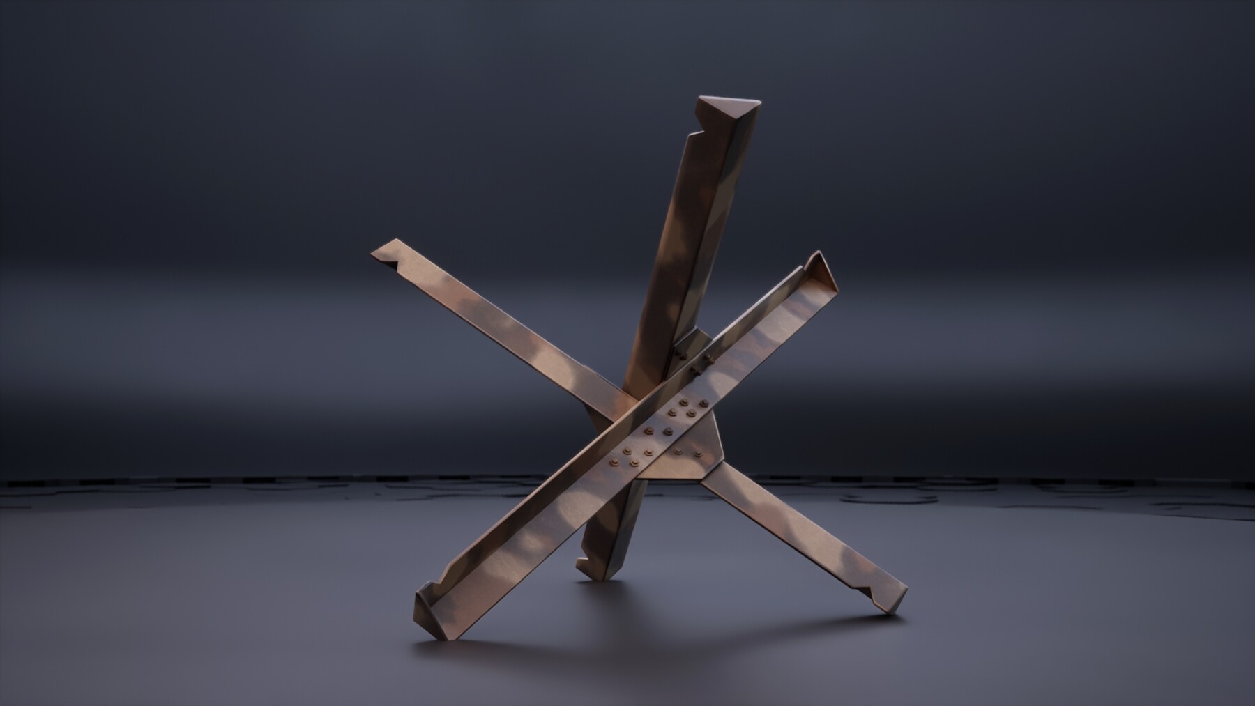 ArtStation - Military Czech hedgehog - anti-tank barrier | Game Assets