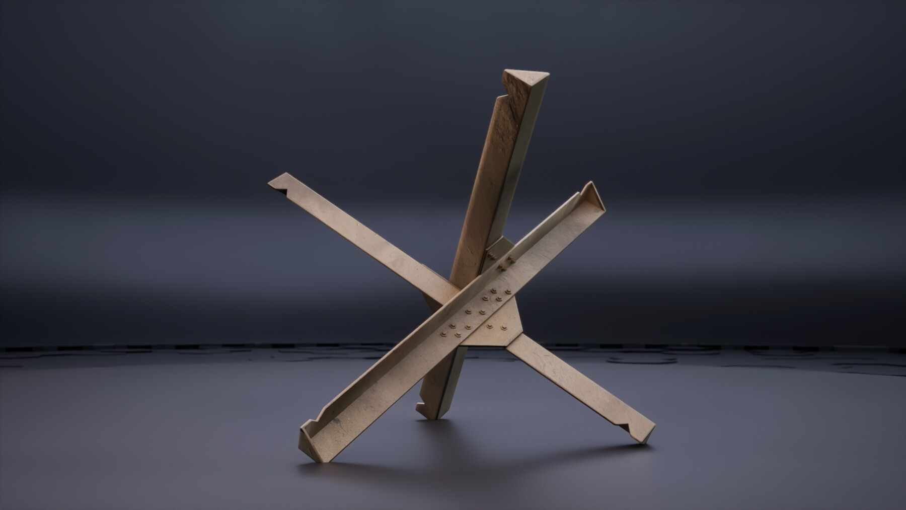 ArtStation - Military Czech hedgehog - anti-tank barrier | Game Assets