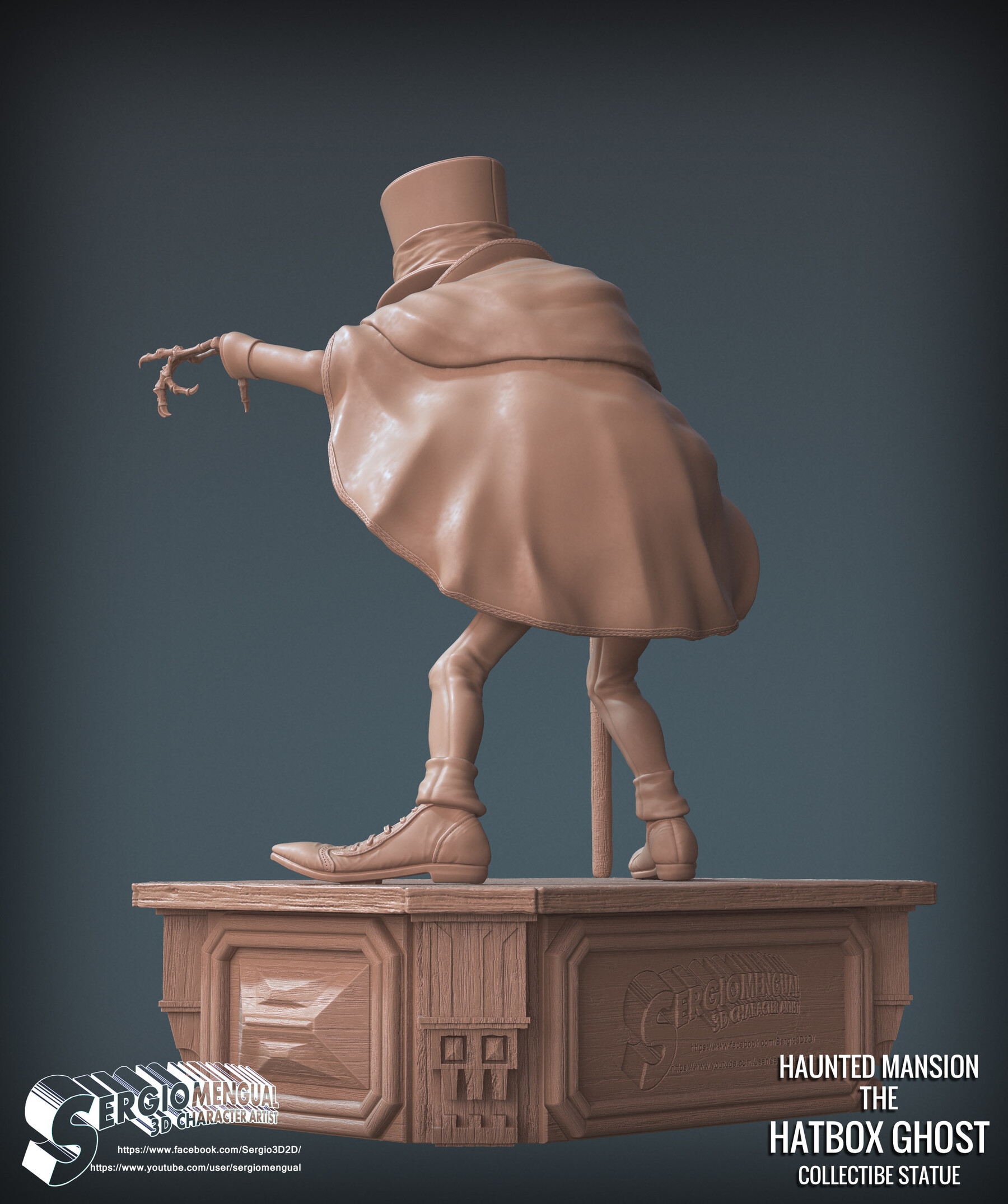 ArtStation - Disney Haunted Mansion The Hatbox Ghost 3D Printable ...
