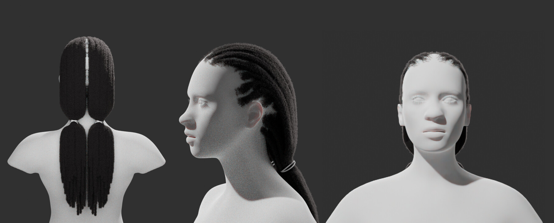 ArtStation - Dreadlocks Double Pony | Game Assets