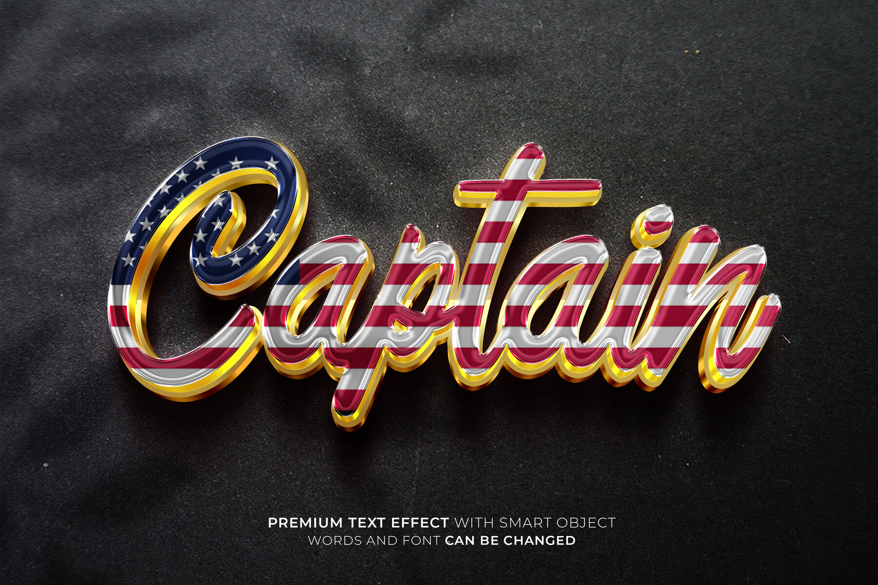 ArtStation - 3D Captain. PSD fully editable text effect. Layer style ...