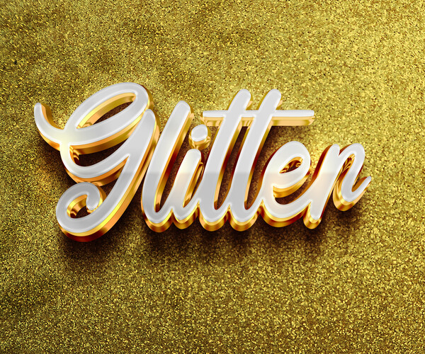 ArtStation - 3D Glitter. PSD fully editable text effect. Layer style ...