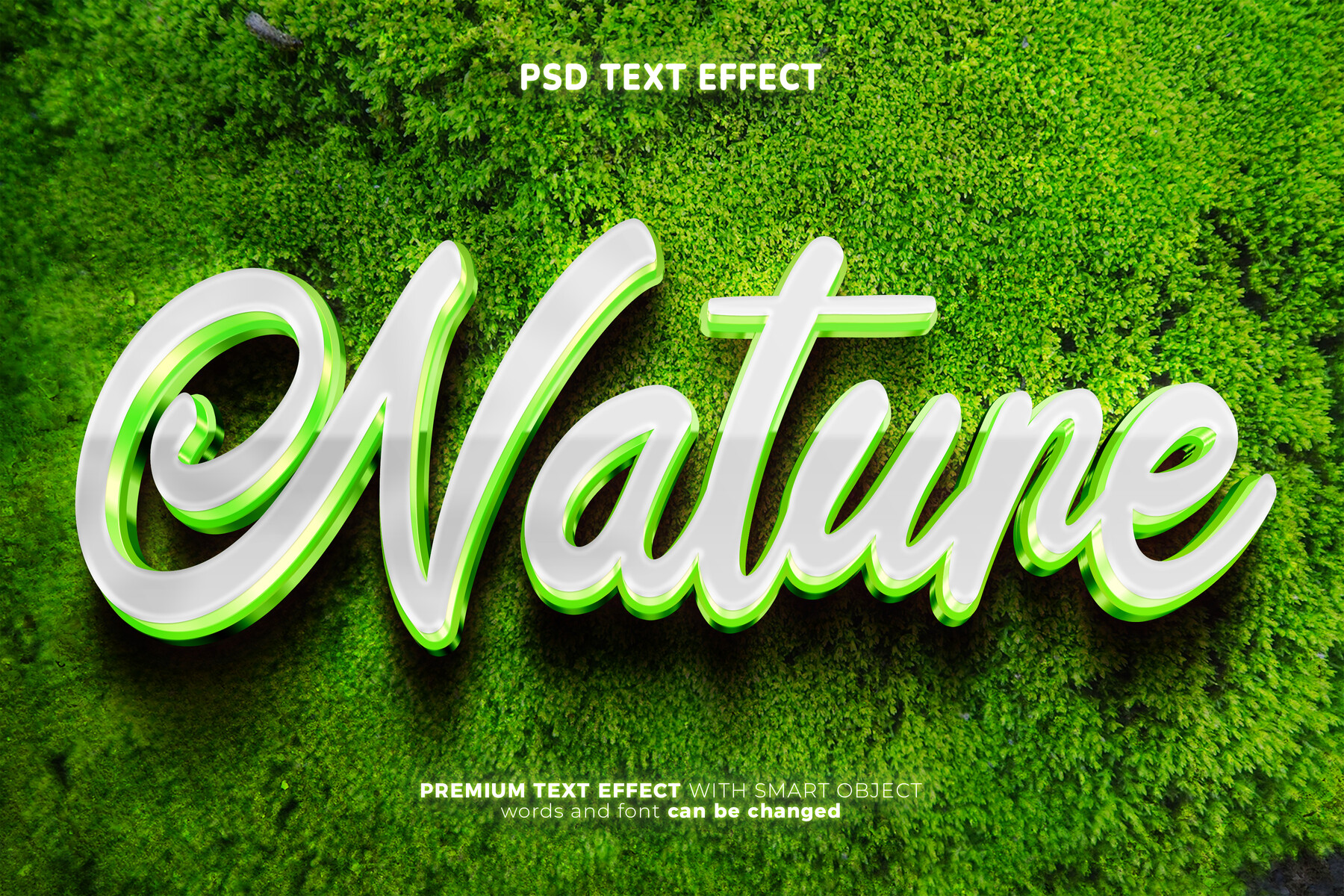 ArtStation - 3D Nature. PSD fully editable text effect. Layer style PSD mockup template. | Artworks