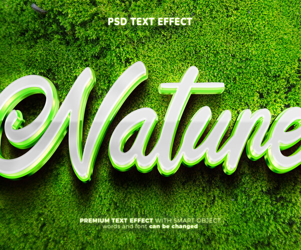 ArtStation - 3D Nature. PSD fully editable text effect. Layer style PSD ...
